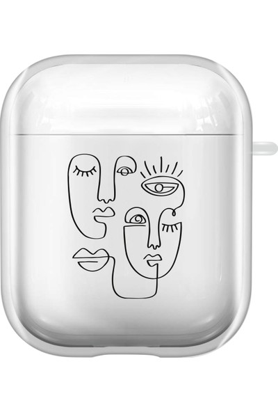 Moodcase Binbir Yüz Desenli Şeffaf Airpods Kılıfı