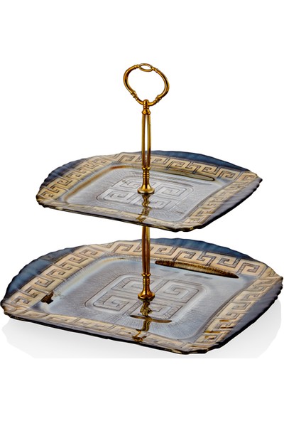 Biev Versace Kare 2 Katlı Kurabiyelik 28 cm