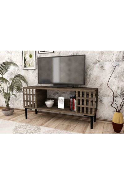 Cantek Fresh Lazer Desenli Tv Ünitesi Ceviz-Ceviz