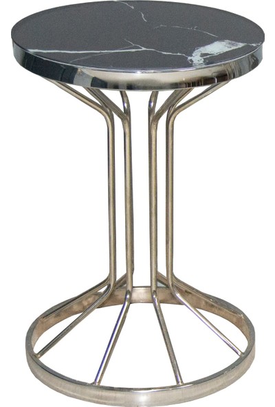 Bengi Fiskos Konik Siyah Temperli Cam Gümüş Ayak Bengi Fiskos Konik Siyah Temperli Cam Gümüş Ayak