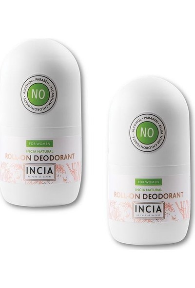 Incia Kadın Doğal Roll-On Deodorant 50 ml 2'li Set Incia Kadın Doğal Roll-On Deodorant 50 ml 2'li Set