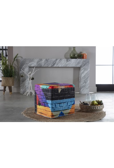 Dessen Colorful Küp Puf Kiremit Duvar Desen - Mor