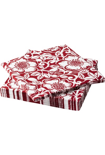 Ikea Vinter 2020 Kırmızı-Beyaz Peçete 33X33 Cm 30 Adet