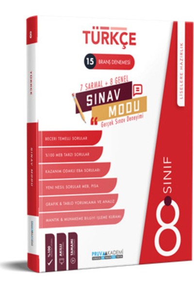 Pruva Akademi 8. Sınıf Türkçe Sınav Modu 15 Deneme Pruva Akademi 8. Sınıf Türkçe Sınav Modu 15 Deneme