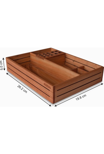 Woodsaka 3line Masaüstü Organizer - Kiraz Ağacından