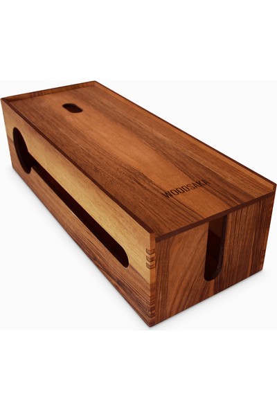 Woodsaka Reka Kablo Yönetim Kutusu ve Organizer - Büyük - Kayar Kapaklı