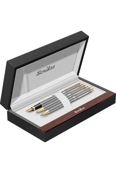 Scrikss Kalem Seti Gold Krom 3'lü Scrikss Kalem Seti Gold Krom 3'lü