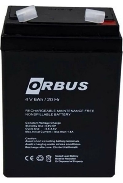 Orbus 4V 6A Bakımsız Kuru Tip Akü