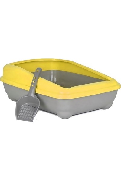 Atlantik Kedi Tuvalet Kum Kabı 50/37/13.5 cm Sarı + Kürek Hediye Atlantik Kedi Tuvalet Kum Kabı 50/37/13.5 cm Sarı + Kürek Hediye