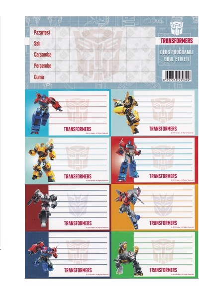 Gıpta Transformers Okul Etiketi