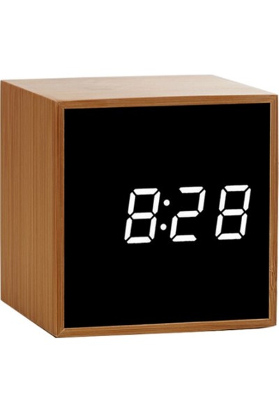 Vox - Minimalist Bambu Dijital Saat 6X6X6 cm (Desk-58) Vox - Minimalist Bambu Dijital Saat 6X6X6 cm (Desk-58)