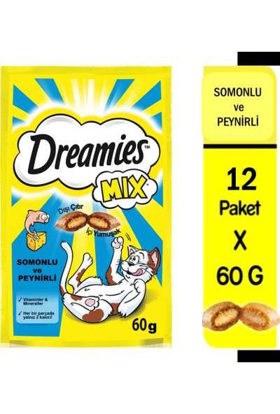 Dreamies Mix Somon Peynir Ödül Maması 12X60gr