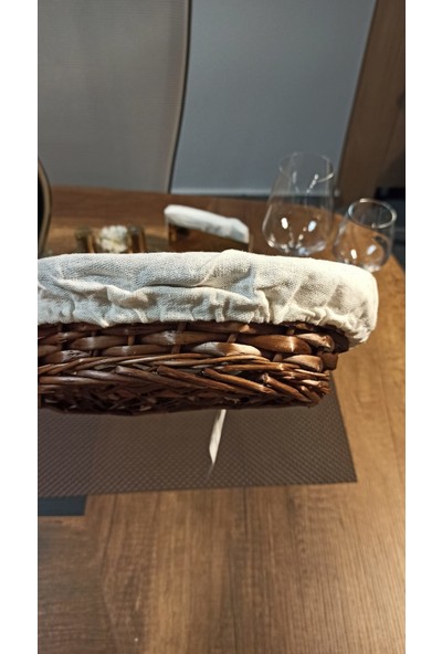 Ecafemarket Hasır Bezli Ekmek Sepeti 24 cm Ecafemarket Hasır Bezli Ekmek Sepeti 24 cm