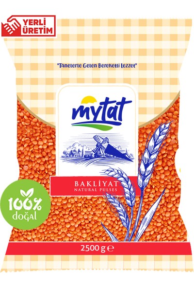Mytat Doğal Yerli Üretim Kırmızı Mercimek 2.5kg Mytat Doğal Yerli Üretim Kırmızı Mercimek 2.5kg