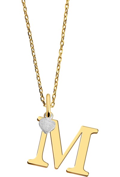 Tasarlatak Minik Kalpli M Harfli Kolye