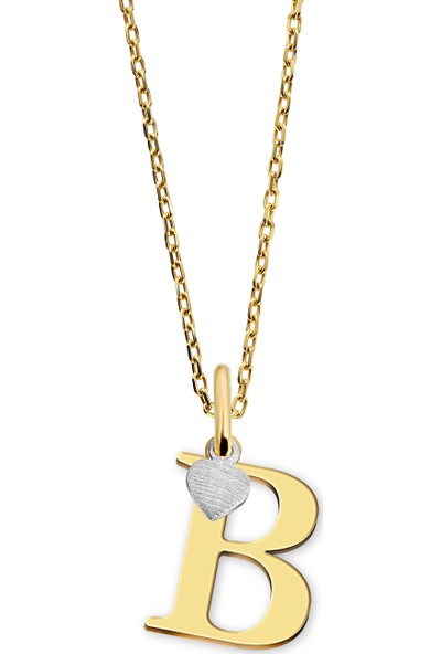 Tasarlatak Minik Kalpli B Harfli Kolye