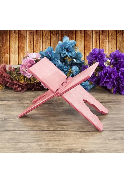 Ikranur Ahşap Rahle Rumi Desenli Pembe Ikranur Ahşap Rahle Rumi Desenli Pembe