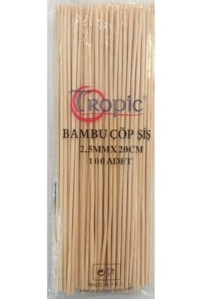 Tropic Çöp Şiş Bambu 20 cm 100'lü Tropic Çöp Şiş Bambu 20 cm 100'lü