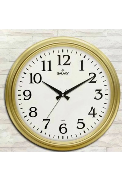 Poati Premium Büyük Büro Altın Renk Duvar Saati 46 cm