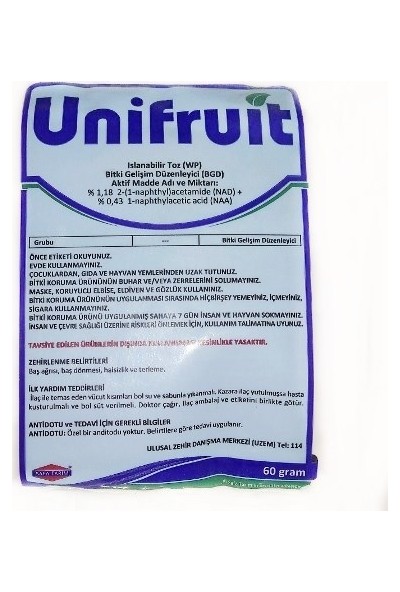 Safa Tarım Döl Tutturucu-Çiçek Tutturucu Hormon Unifruit (60 Gr)