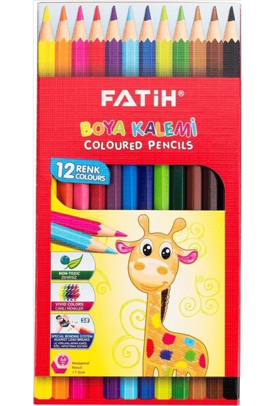 Fatih Tam Boy Kuru Boya 12 Renk 10'lu