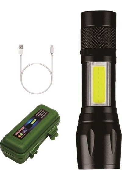 Gaman Polis El Feneri 3 Mod Cob LED Çakarlı