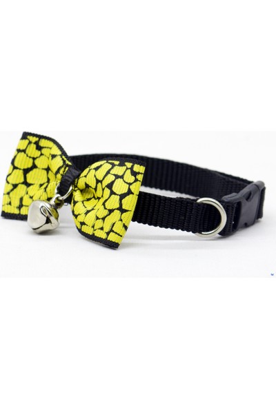 Pacopet Siyah-Sarı Desenli Papyon Kedi ve Ya Küçük Irk Köpek Tasması Pacopet Siyah-Sarı Desenli Papyon Kedi ve Ya Küçük Irk Köpek Tasması
