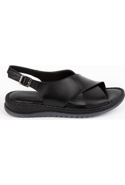 Bellacomfort Shoes Deri Kadın Comfort Sandalet - SİYAH B603 Bellacomfort Shoes Deri Kadın Comfort Sandalet - SİYAH B603