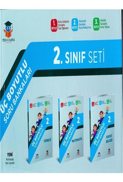 Zekaküpü Yayınları 2.Sınıf 3 Boyutlu Soru Bankası Seti