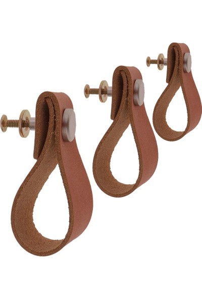 Bundera Deri Kulp Mutfak Banyo Çekmece ve Dolap 3'lü