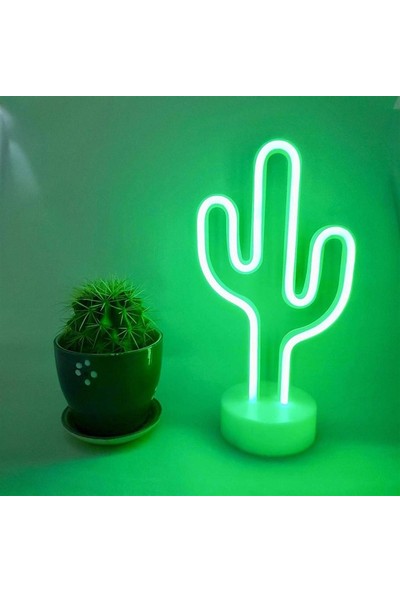 Serenad Kaktüs Dekoratif Neon LED Lamba