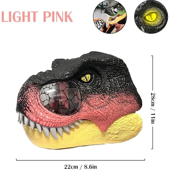 Pembe Parlayan Cadılar Bayramı Elektrikli Dinozor Maskesi Fiyatı
