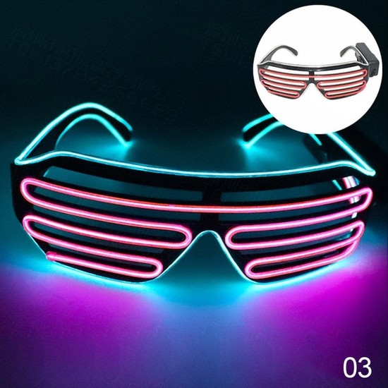 03 Parlayan Gözlük LED Gafas Aydınlık Bril Neon Noel Glow Fiyatı