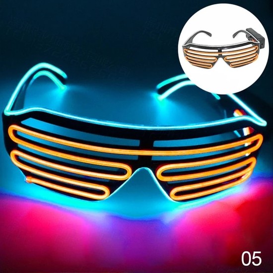 05 Parlayan Gözlük LED Gafas Aydınlık Bril Neon Noel Glow Fiyatı