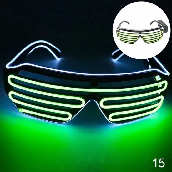 15 Parlayan Gözlük LED Gafas Aydınlık Bril Neon Noel Glow Fiyatı