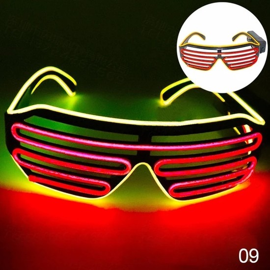 09 Parlayan Gözlük LED Gafas Aydınlık Bril Neon Noel Glow Fiyatı