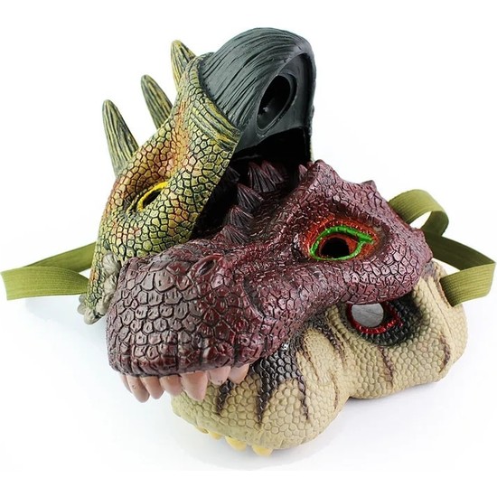 Bej Dinozor Maskesi Simülasyon Dinozor Modeli Cadılar Fiyatı