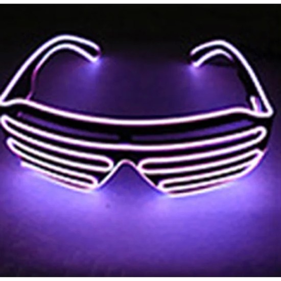Mor LED Gözlük Neon Parti Yanıp Sönen Gözlük El Tel Parlayan Fiyatı