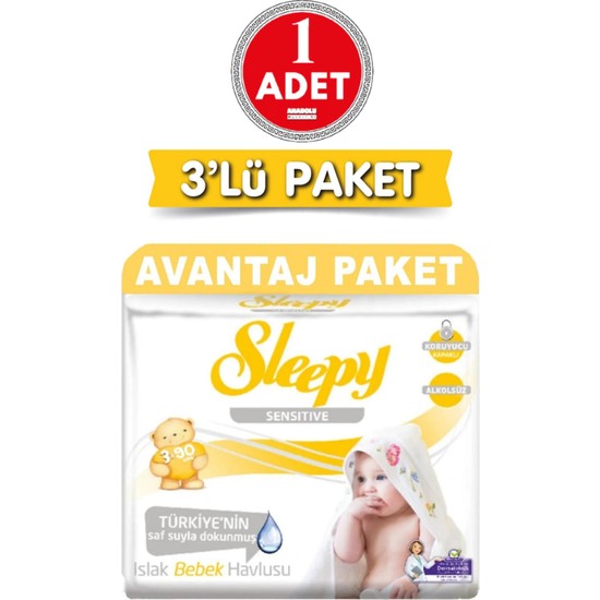 Sleepy Sensitive Islak Mendil 90'lı x 3 Adet Fiyatı