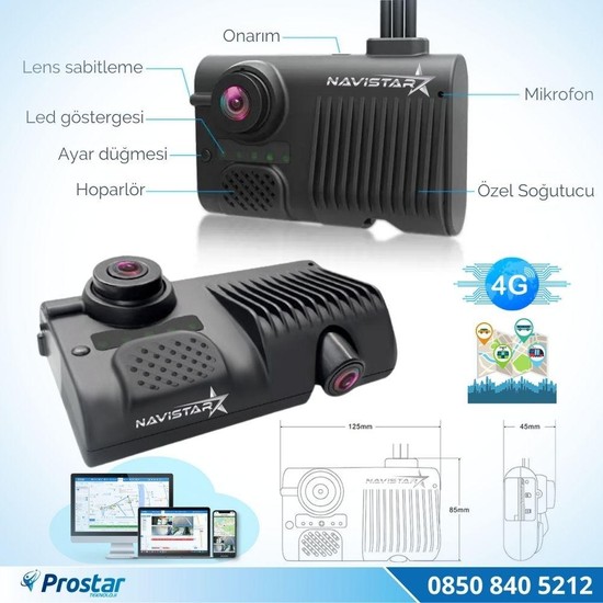 Navistar Uzaktan Izlemeli 2 Kameralı Wifi Gps 4g Yapay Zeka Fiyatı