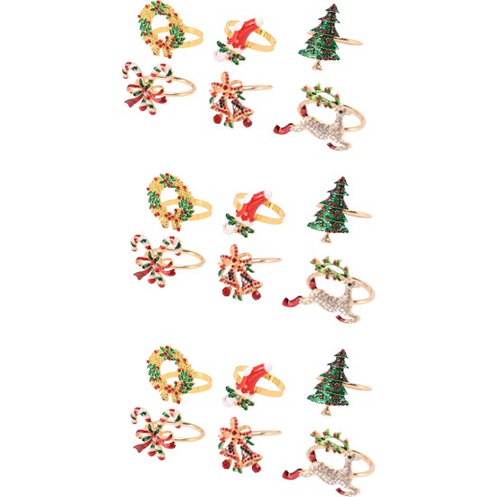 Talent Noel Peçete Halkaları 18 Adet Setleri, Altın Peçete Fiyatı