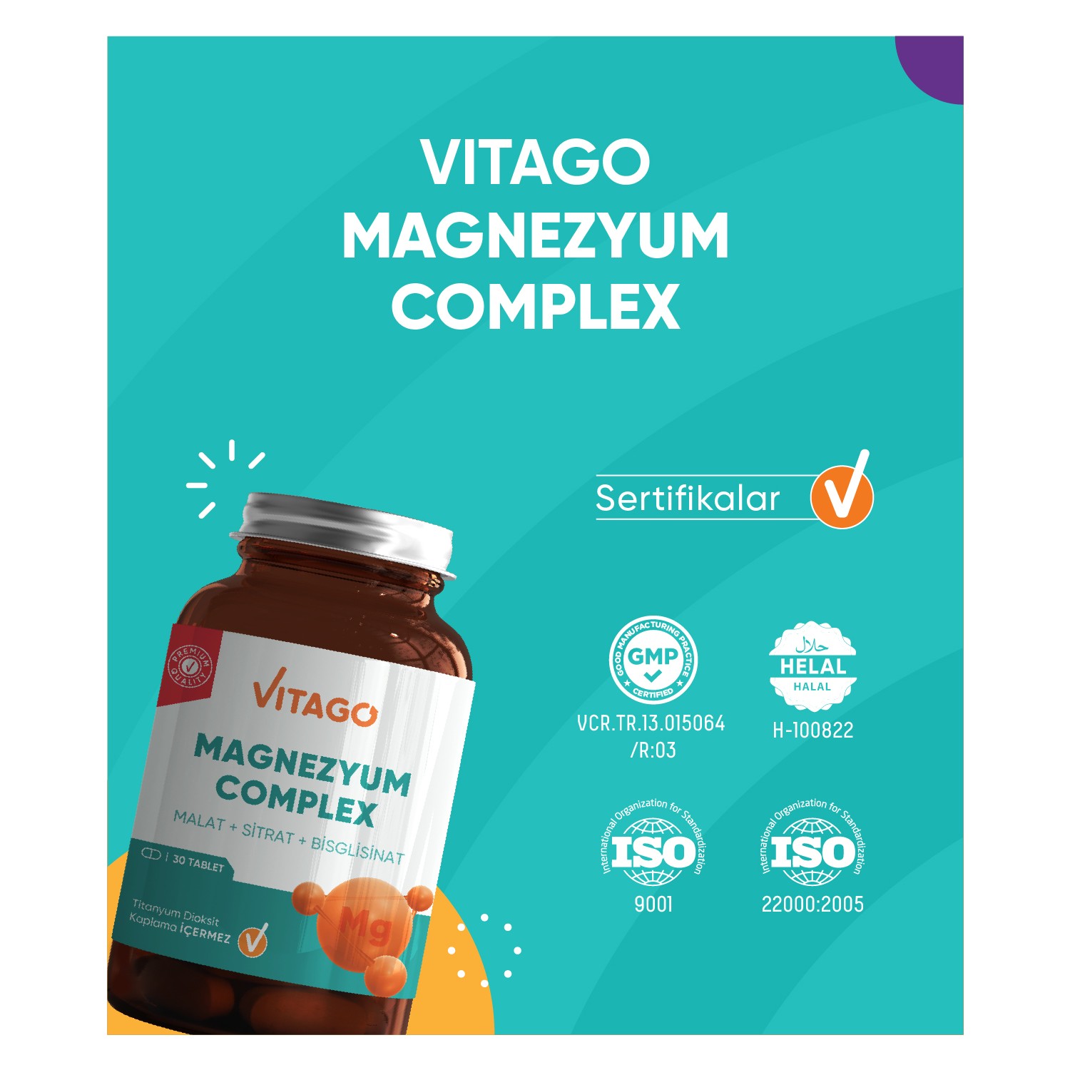 Vitago Premium Magnezyum Complex Içeren Tablet Takviye Edici Fiyatı