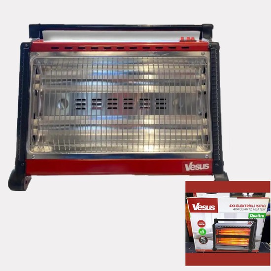 Vesus Şömine Tipi Elektrikli Isıtıcı 1800W Quattro 4x4 Fiyatı