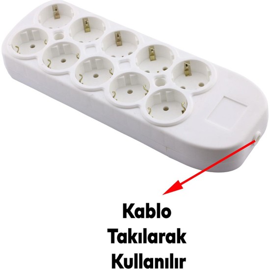 Badem10 10'lu Grup Priz Klemensli Fiş Priz Topraklı Çoklu Fiyatı