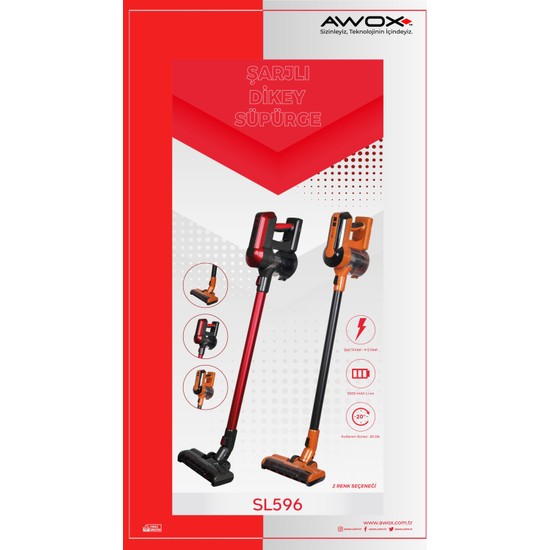Awox SL596 25.9 V Gri Kırmızı Dikey Şarjlı Süpürge Fiyatı