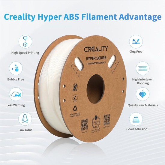 Creality Hyper Abs Beyaz Filament 1.75MM 1000GR Fiyatı