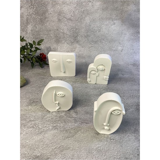 Orange Atelier 4'lü Iskandinav Yüz Süretler & Ev Dekorasyon Fiyatı