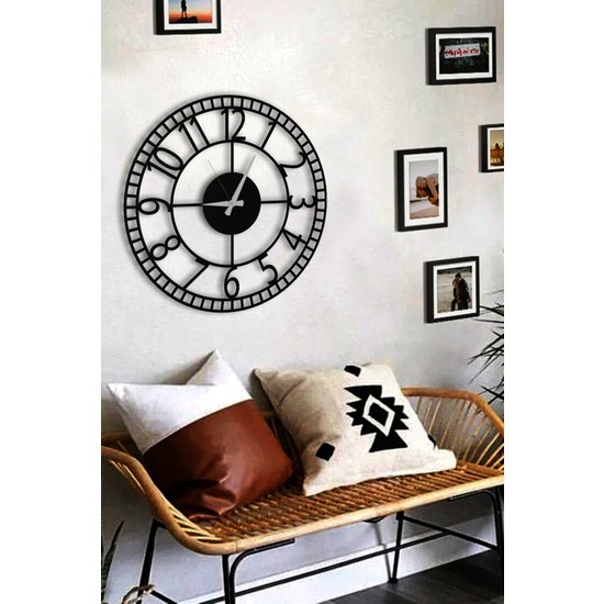 Vectra Vision Dekoratif Modern Ahşap Siyah Duvar Saati Roma Fiyatı