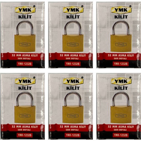 Yuma Kilit Ymk Kancalı Asma Kilit Kısa Sarı 1 Paket ( 6 Adet Fiyatı