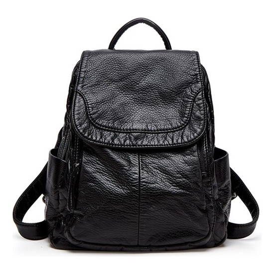 Kuang Biao Kadın Koyun Derisi Yumuşak Sırt Çantası - Siyah Fiyatı